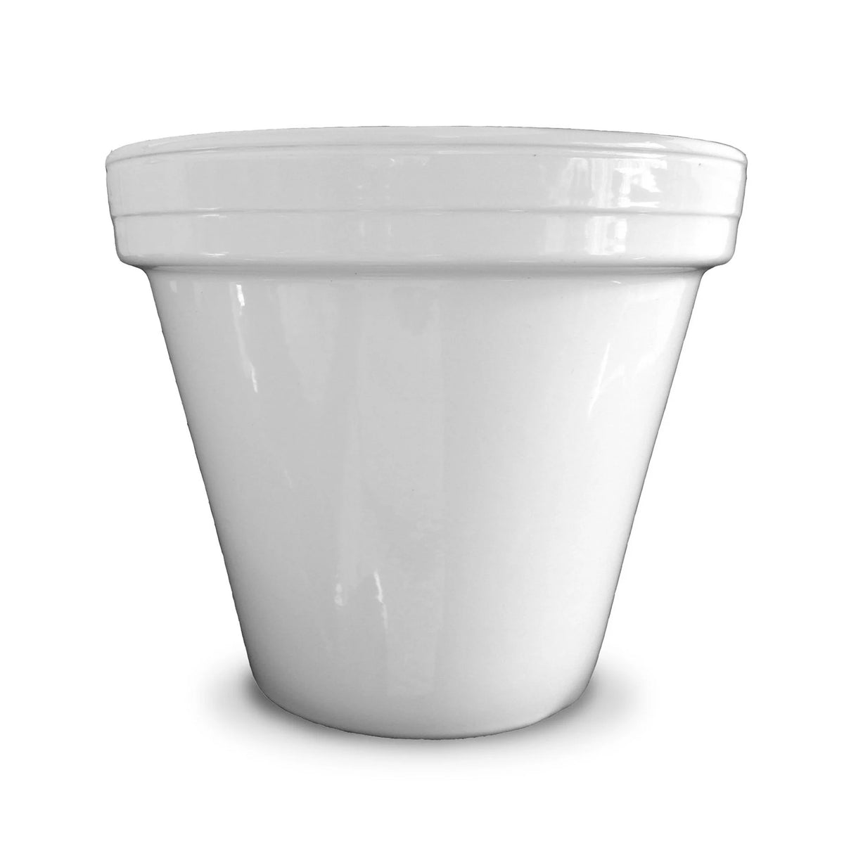 Ceramo 4.5" White Powder-Coated Standard Pot – Southern Idaho Landscape ...