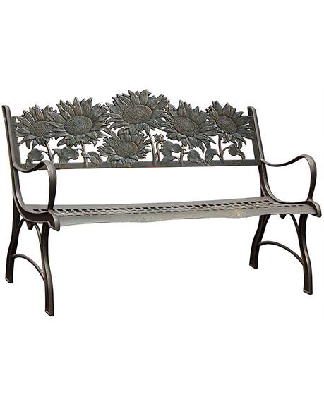 Painted Sky Cast Iron Sunflower Bench – Southern Idaho Landscape Center