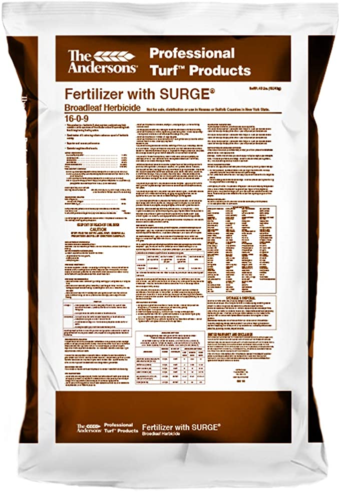 Andersons Surge Weed and Feed 16-0-9 Post-Emergent Weed Control and La ...
