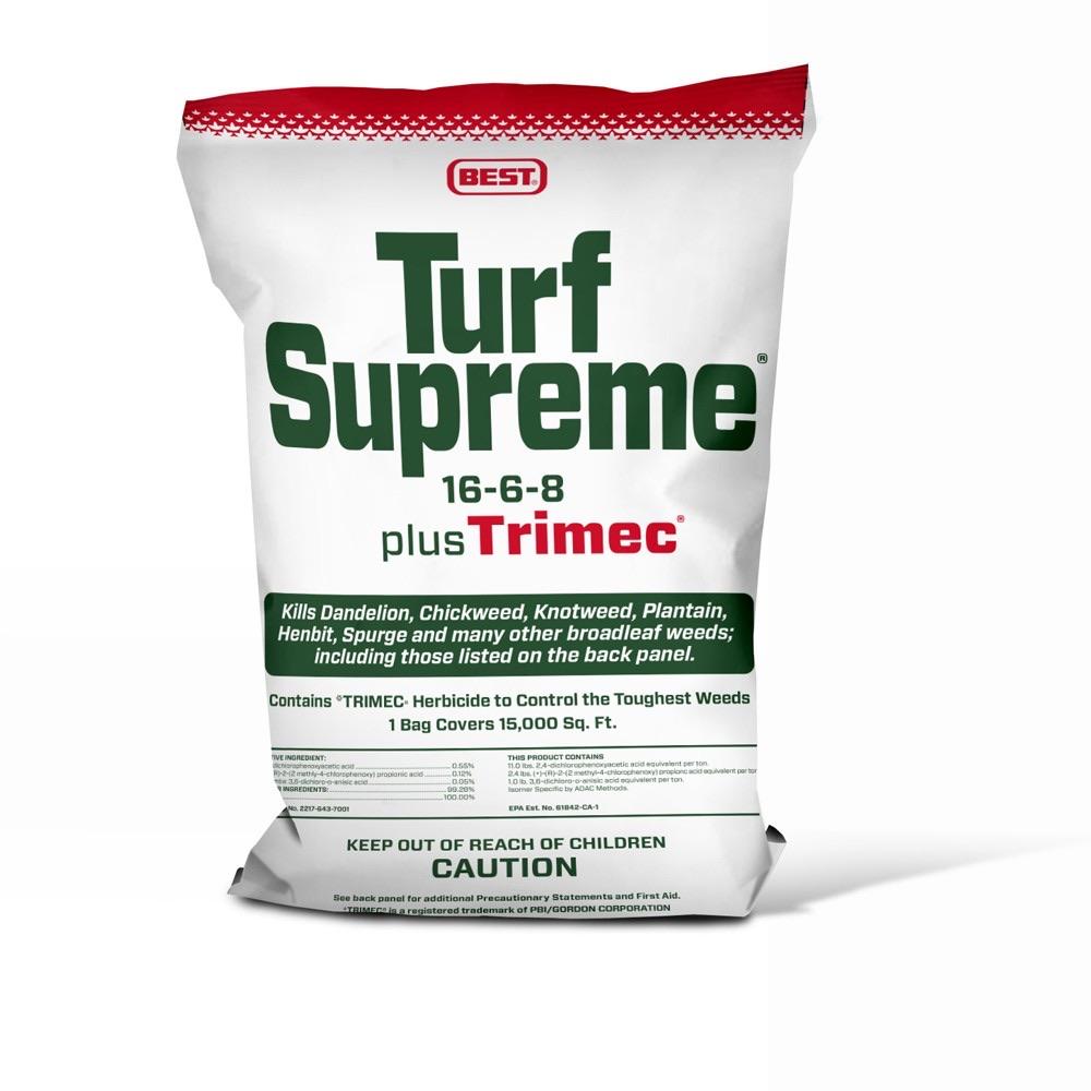 Best Turf Supreme Lawn Fertilizer 16-6-8 plus Trimec Broadleaf Herbici ...